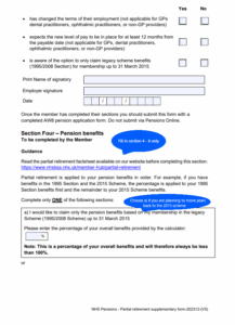 The Partial Retirement Supplementary Form - NHS England